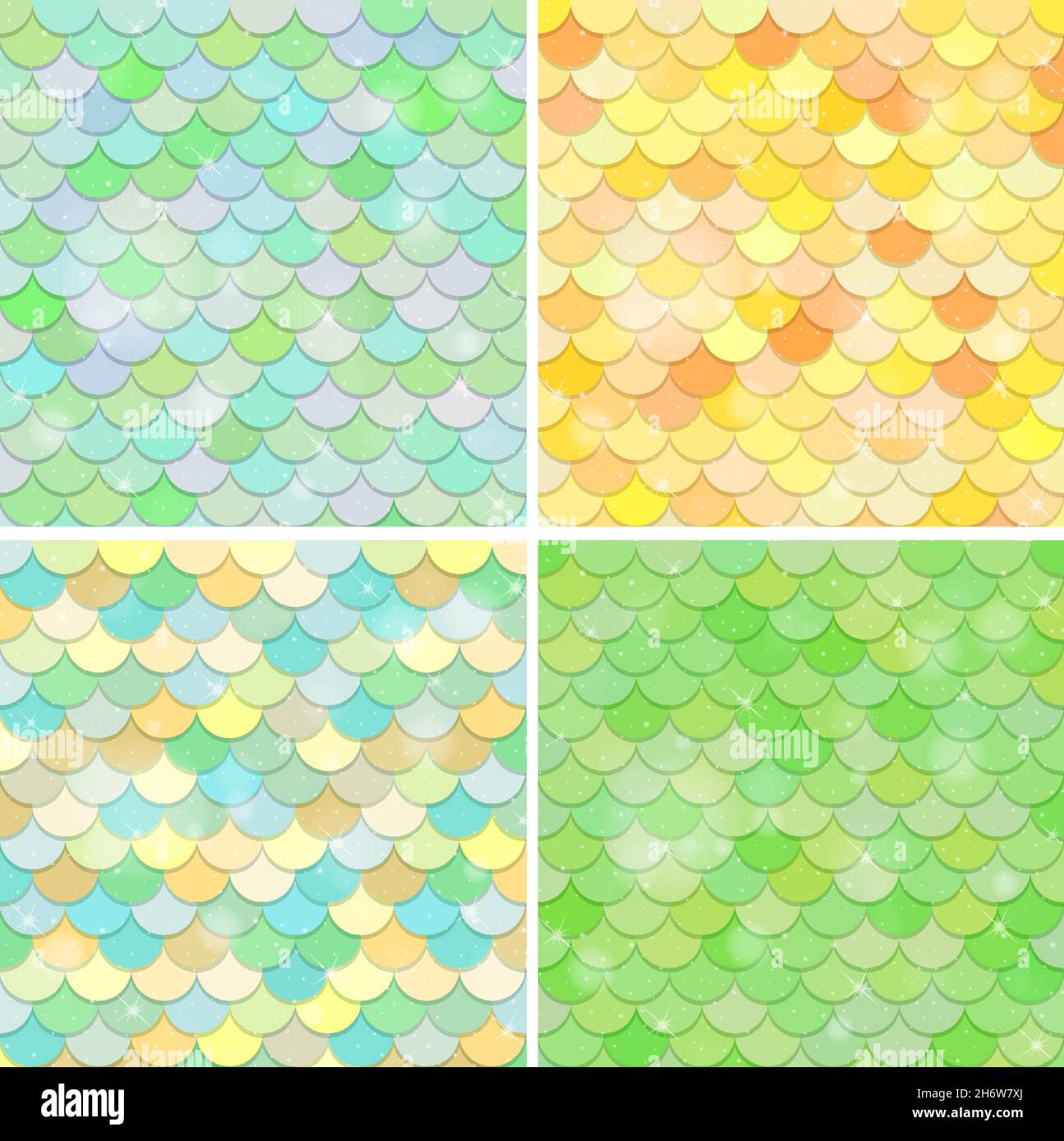 Set of fish scale seamless pattern background illustration Stock Vector ...