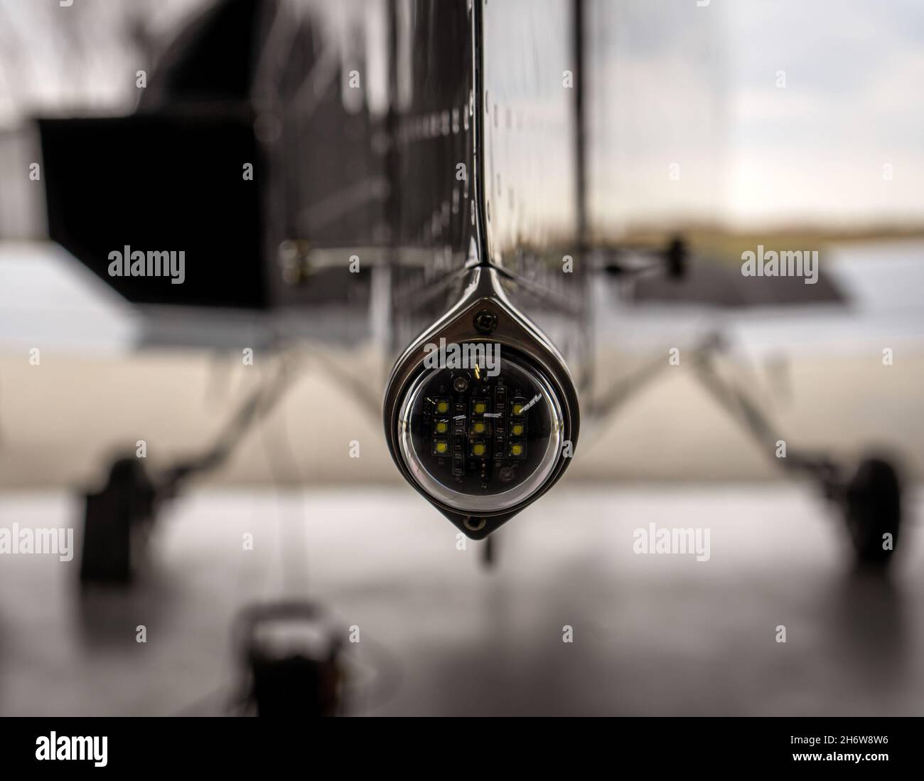 Small private white plane before the flight. Front view. Close-up Stock ...