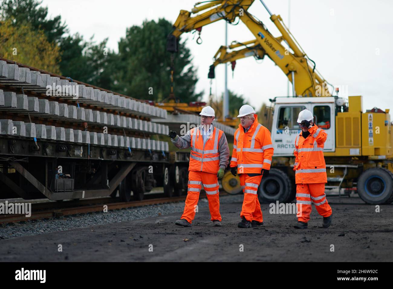 Prime Minister Boris Johnson during a visit to the Network Rail hub at ...