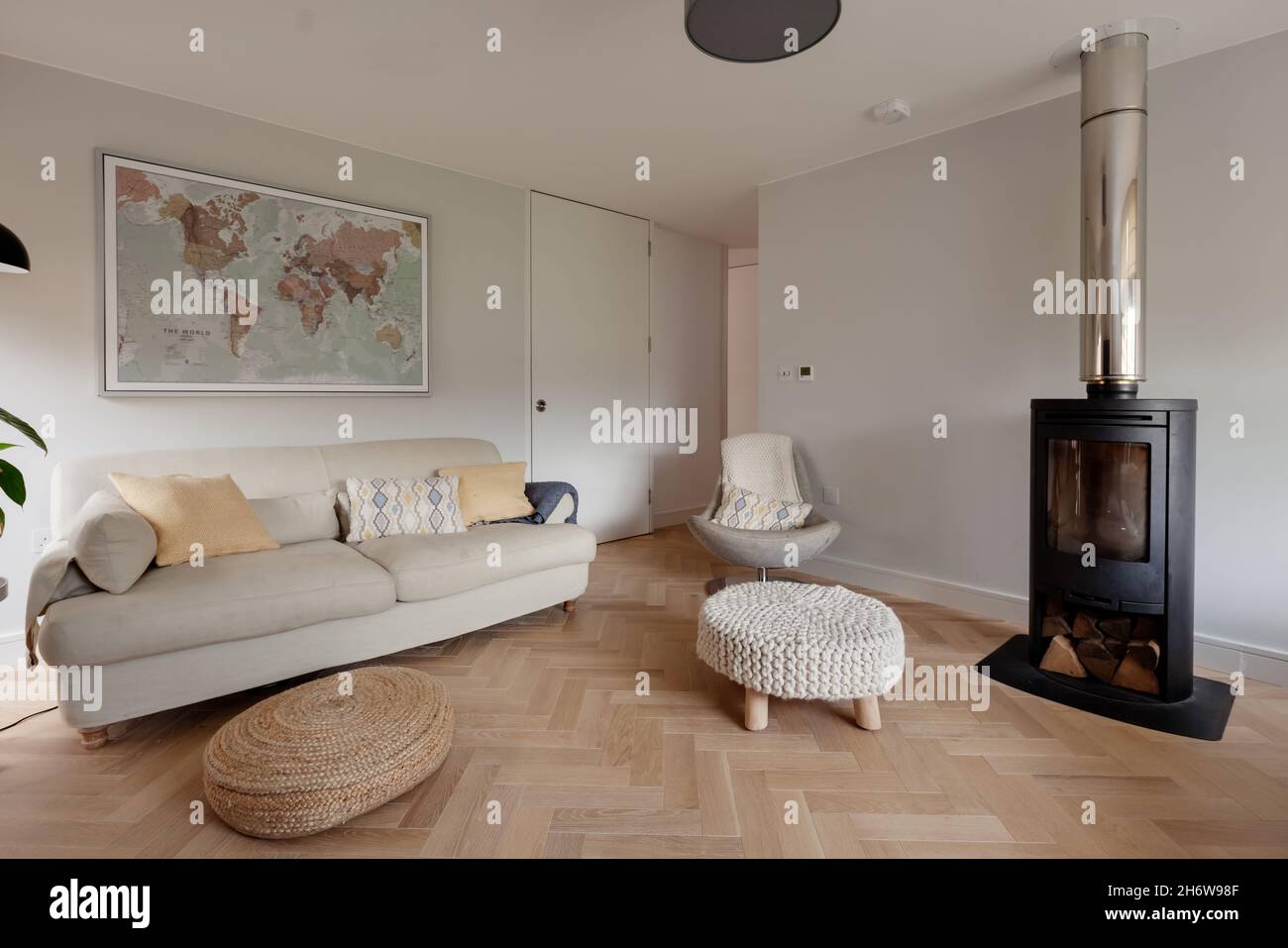 Dry Drayton, England - August 2 2019: Contemporary living room in ...