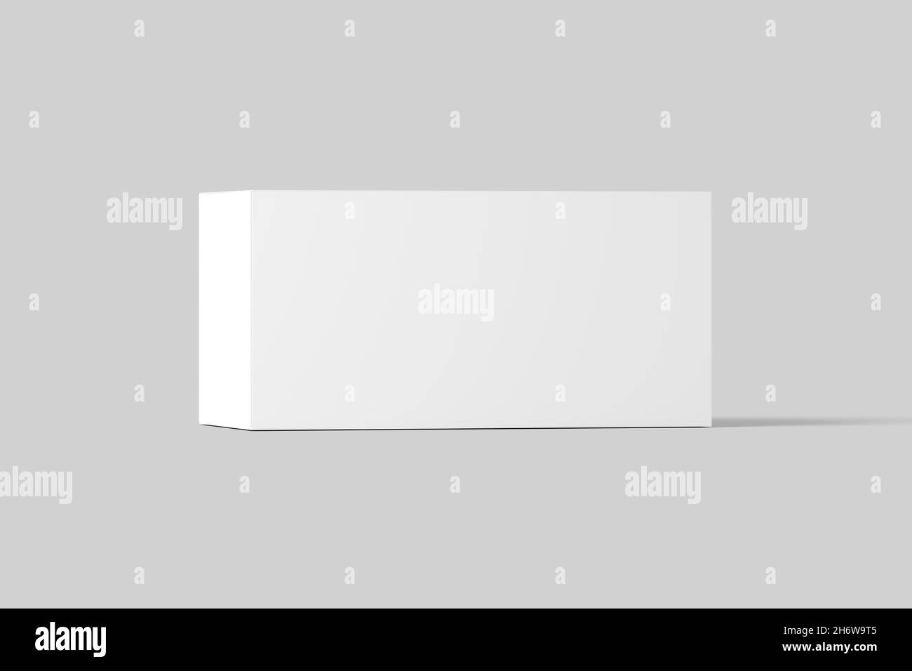 Wide Rectangle Box White Blank Mockup Stock Photo - Alamy
