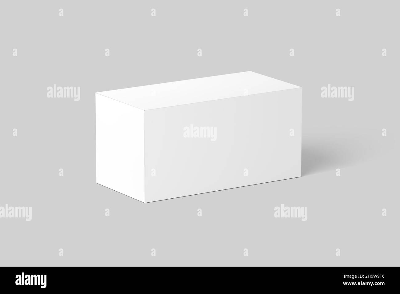Wide Rectangle Box White Blank Mockup Stock Photo - Alamy