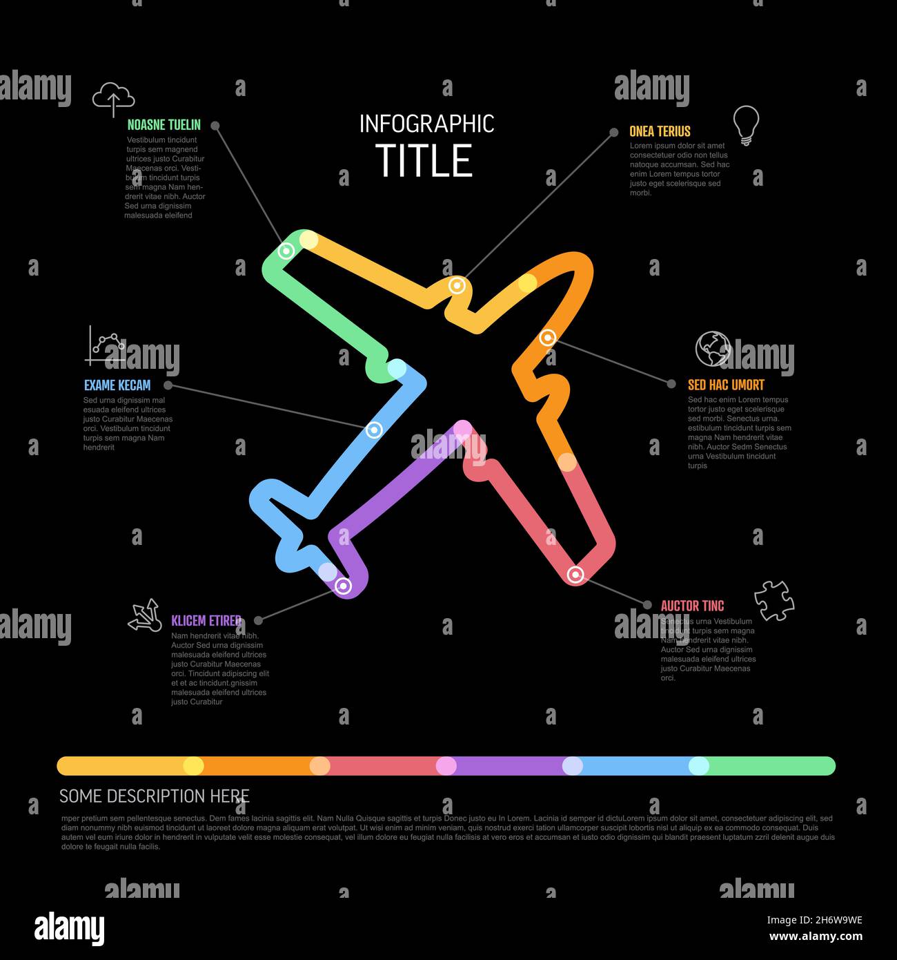 Infographic dark transport report template made from thick fresh color ...
