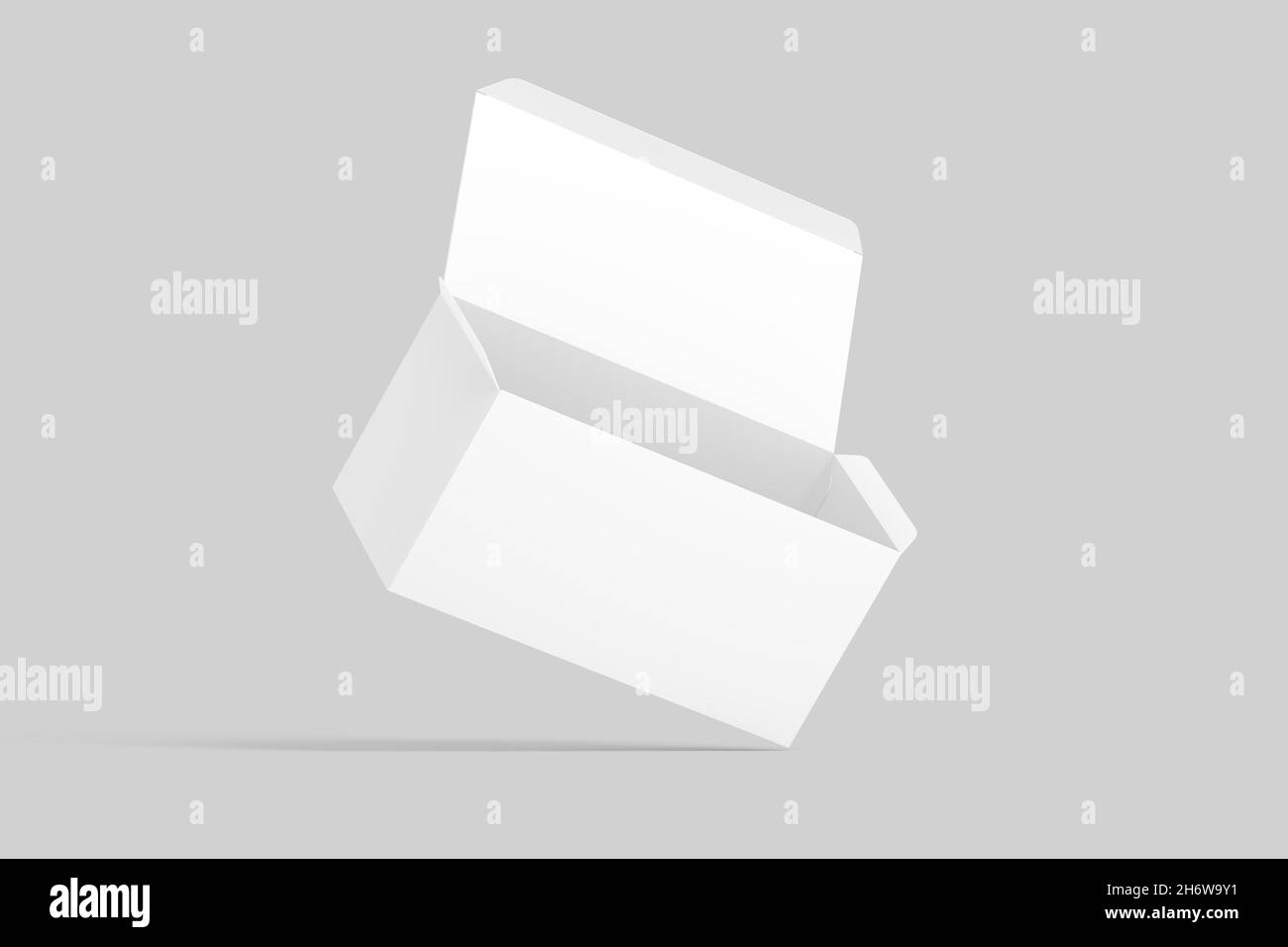 Wide Rectangle Box White Blank Mockup Stock Photo - Alamy