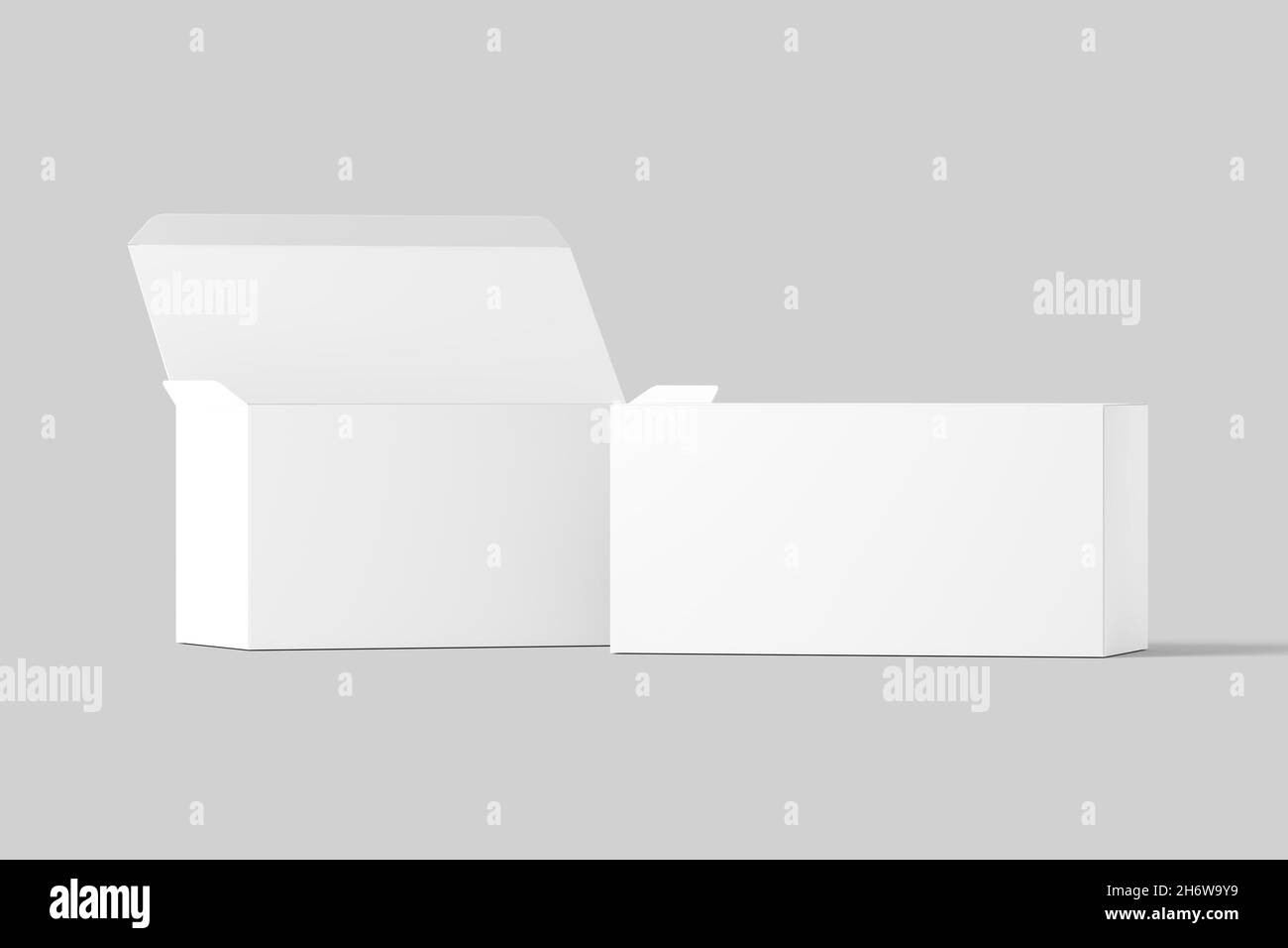 Wide Rectangle Box White Blank Mockup Stock Photo - Alamy
