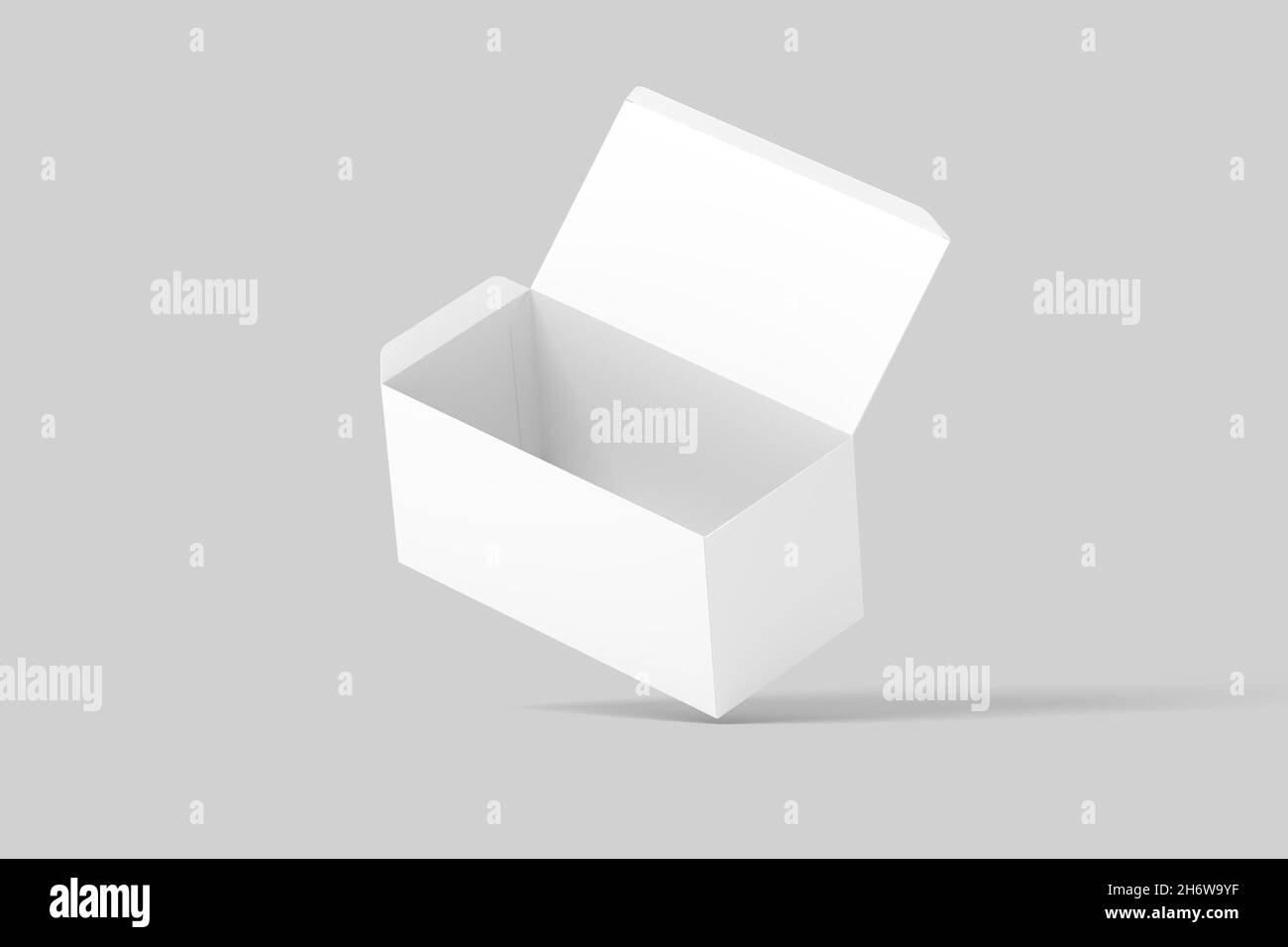 Wide Rectangle Box White Blank Mockup Stock Photo - Alamy