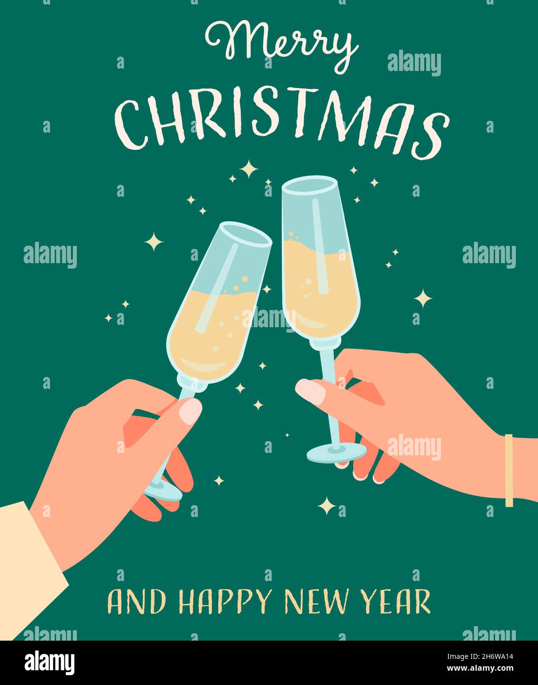 Hands toasting illustration hi-res stock photography and images - Alamy