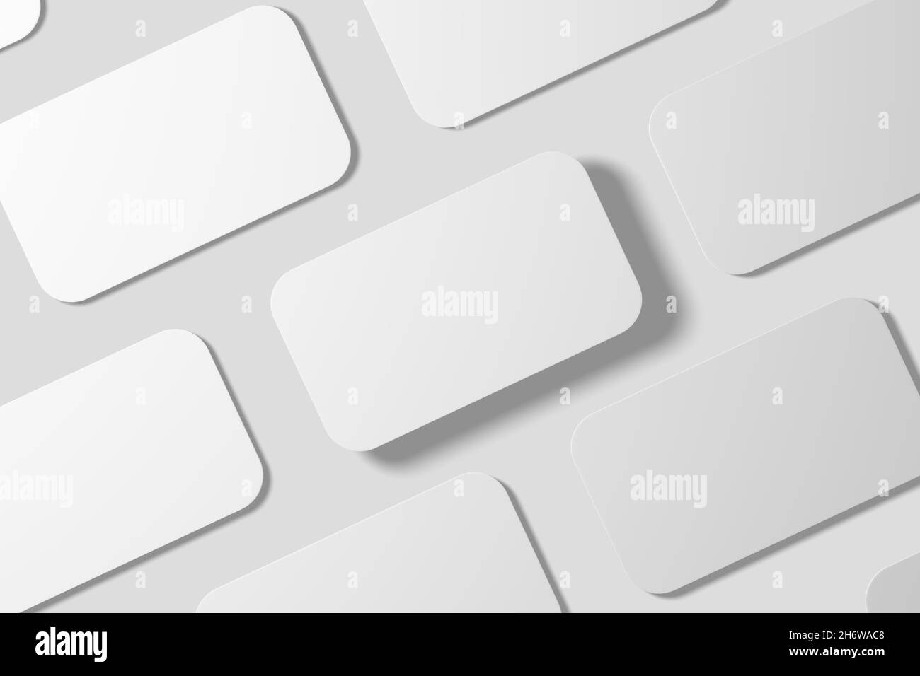 Round Corner Business Card White Blank Mockup Stock Photo - Alamy