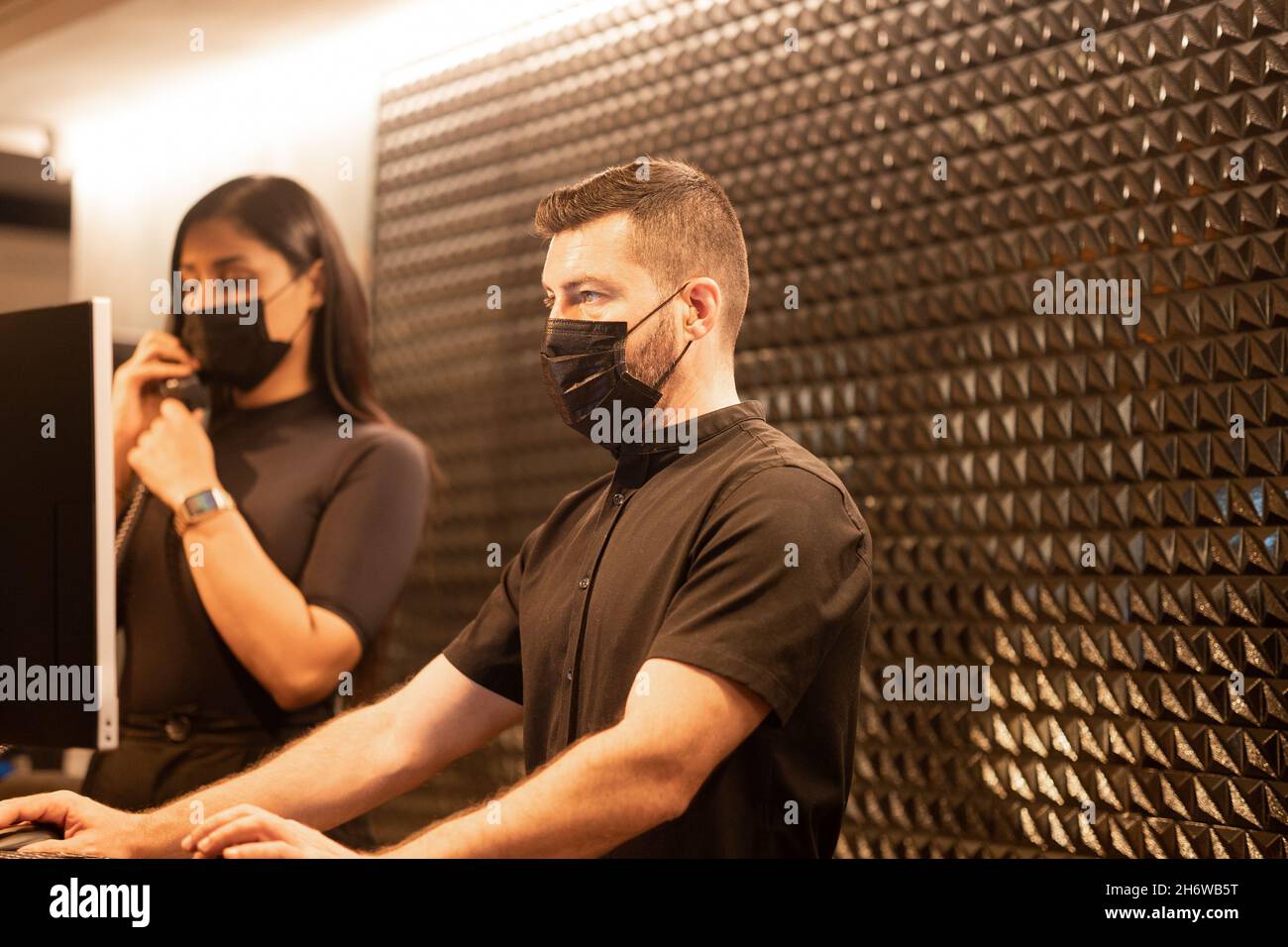 Hotel receptionists receiving calls from clients to reserve a room ...