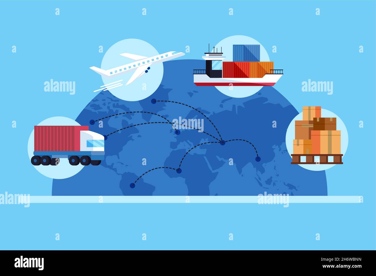 Hand drawn delivery concept Vector illustration Stock Vector Image ...