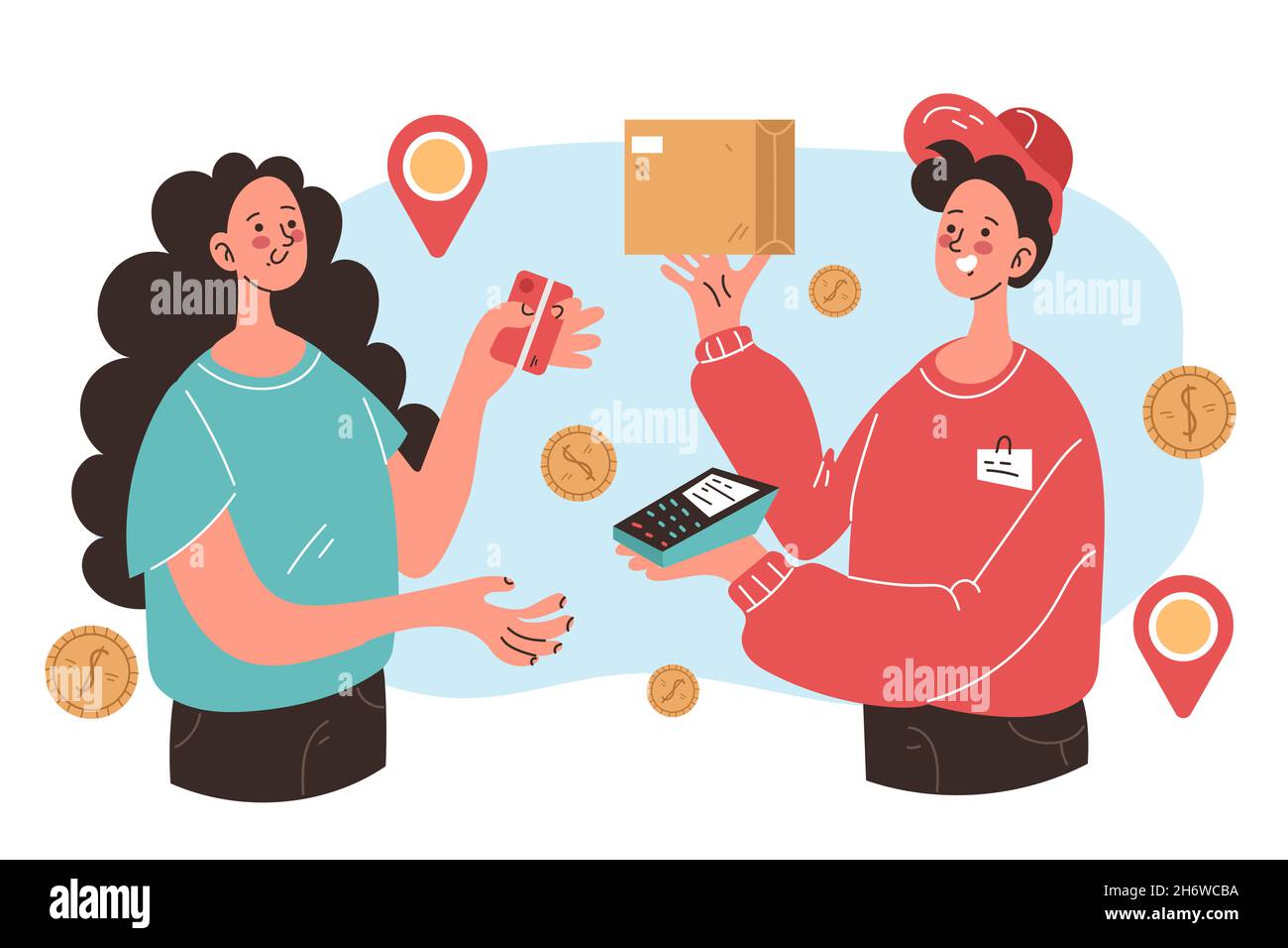 Hand drawn delivery concept Vector illustration Stock Vector Image ...