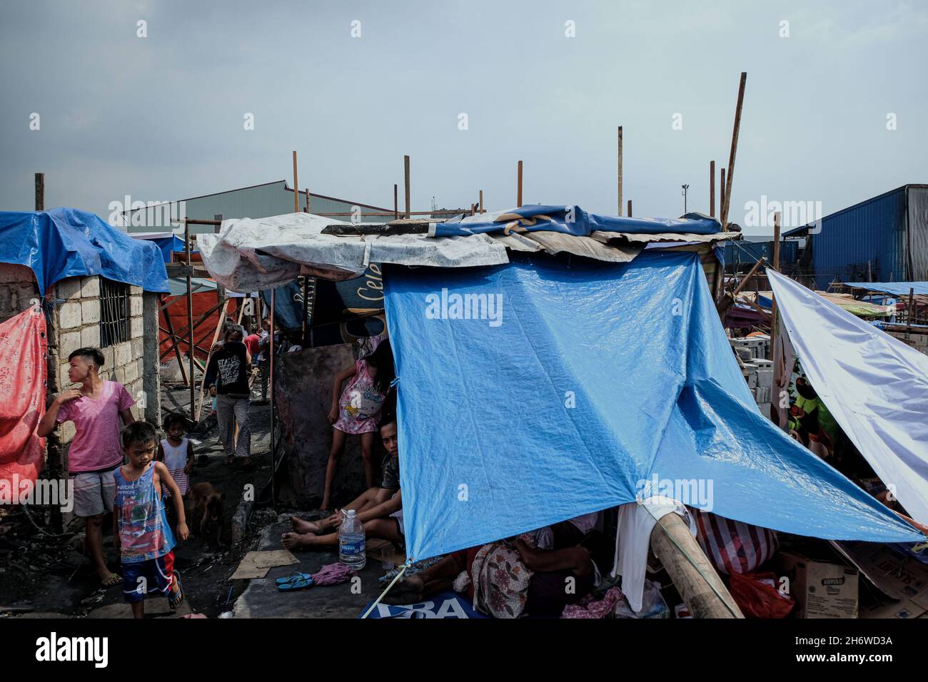 Burnt area in Manila, Philippines. It is estimated that 800 families ...