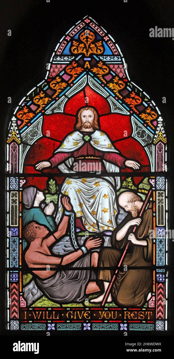 A stained glass window by Frederick Preedy depicting Jesus Preaching ...