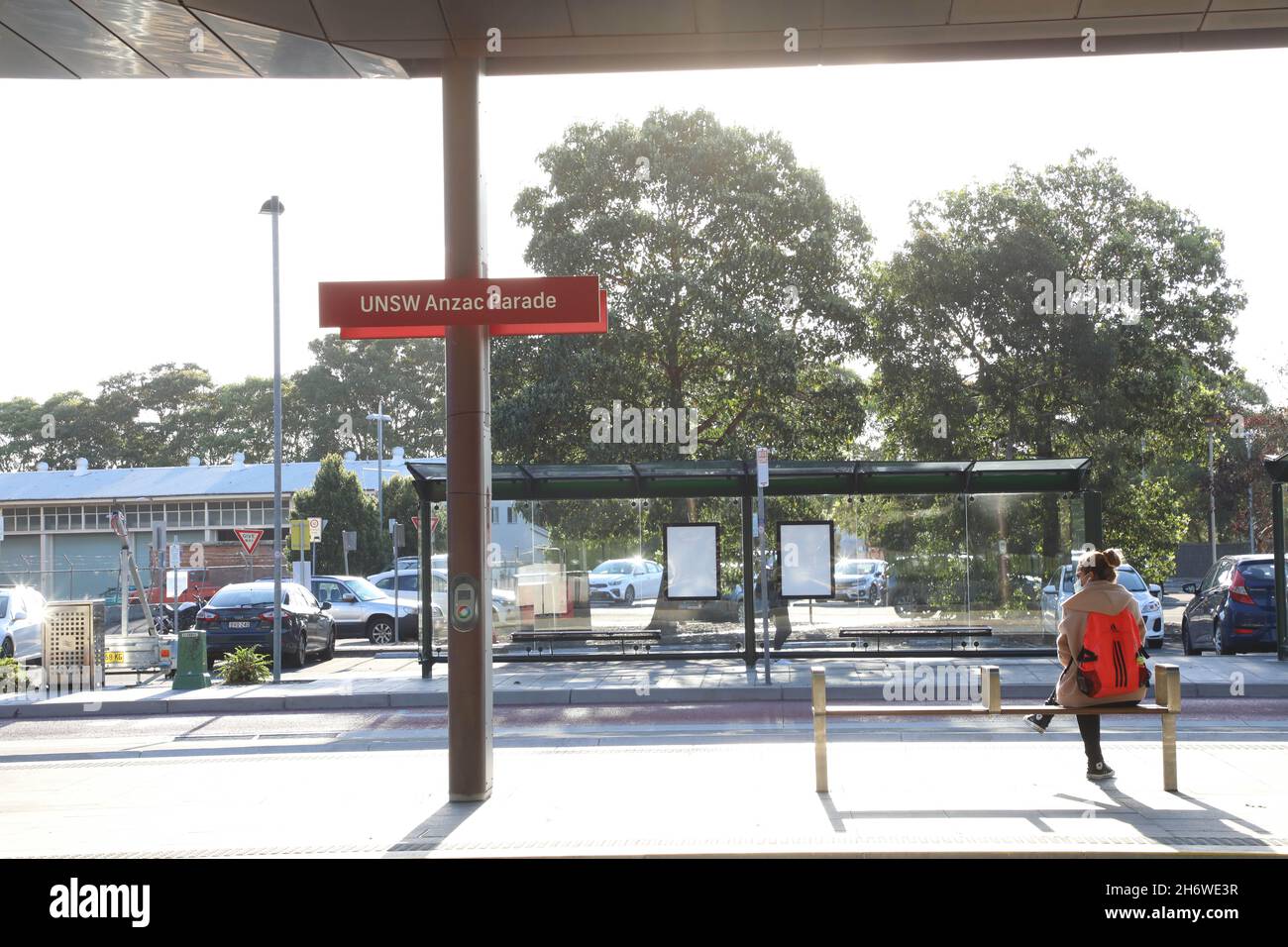 UNSW Anzac Parade light rail stop Stock Photo - Alamy