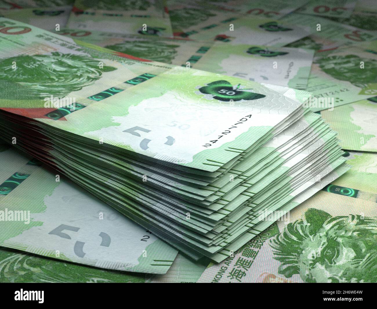 Money of Hong Kong. Hong Kong dollar bills. HKDHSBC banknotes. 50 ...