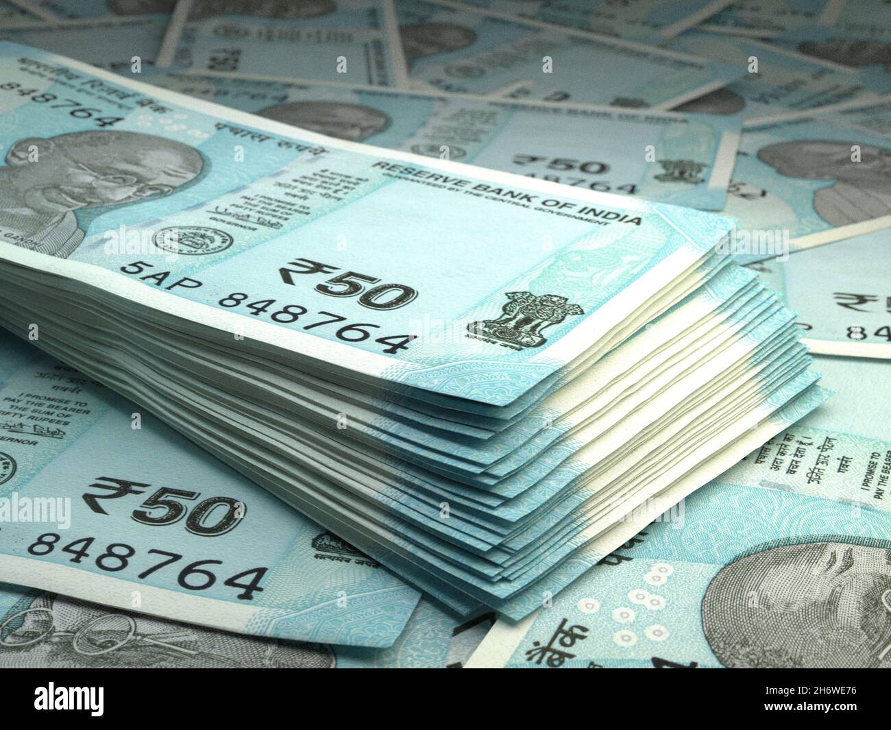 Money of India. Indian rupee bills. INR banknotes. 50 rupees. Business ...