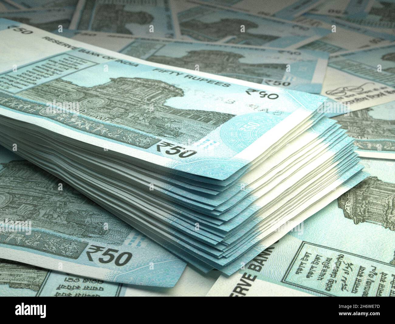 Money of India. Indian rupee bills. INR banknotes. 50 rupees. Business ...