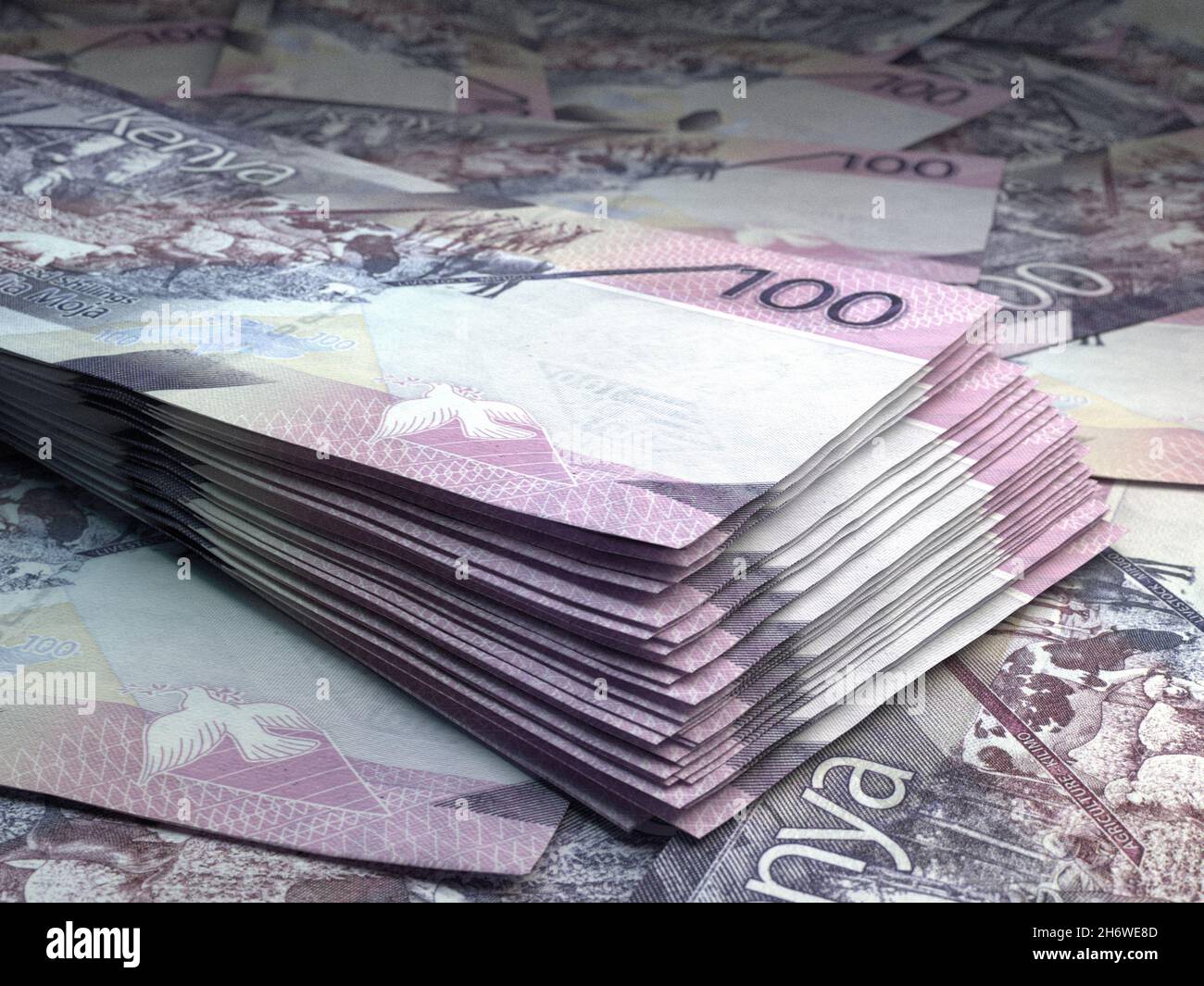 Money of Kenya. Kenyan shilling bills. KES banknotes. 100 shillings ...