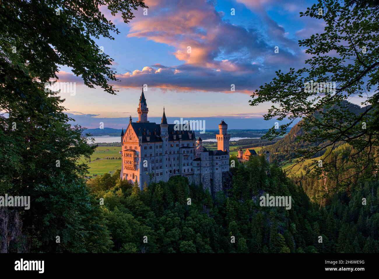 Neuschwanstein castle sunset hi-res stock photography and images - Alamy