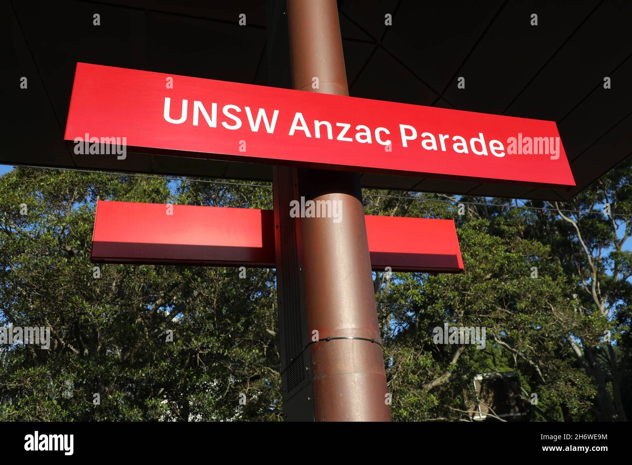 UNSW Anzac Parade light rail stop Stock Photo - Alamy