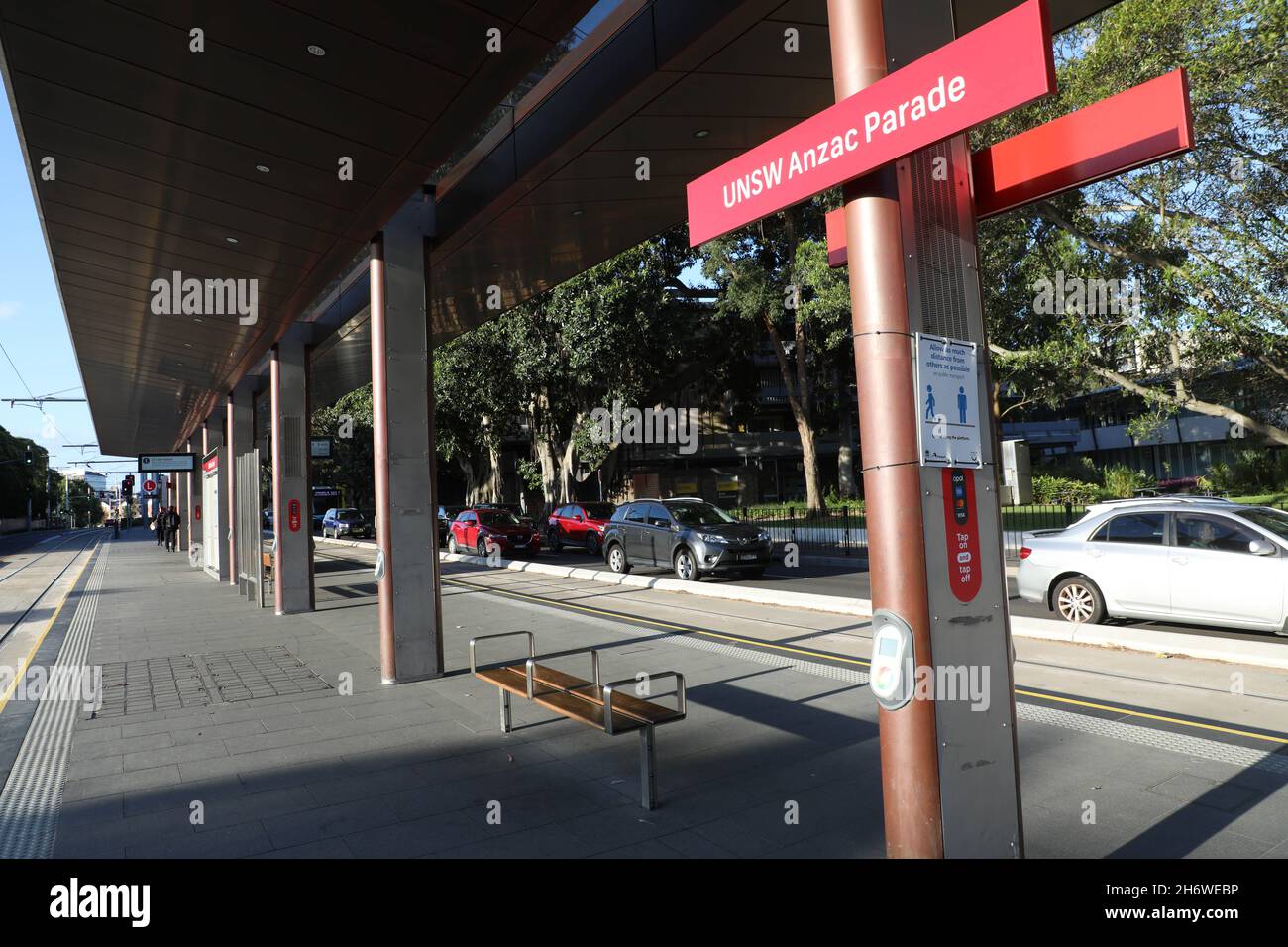 UNSW Anzac Parade light rail stop Stock Photo - Alamy