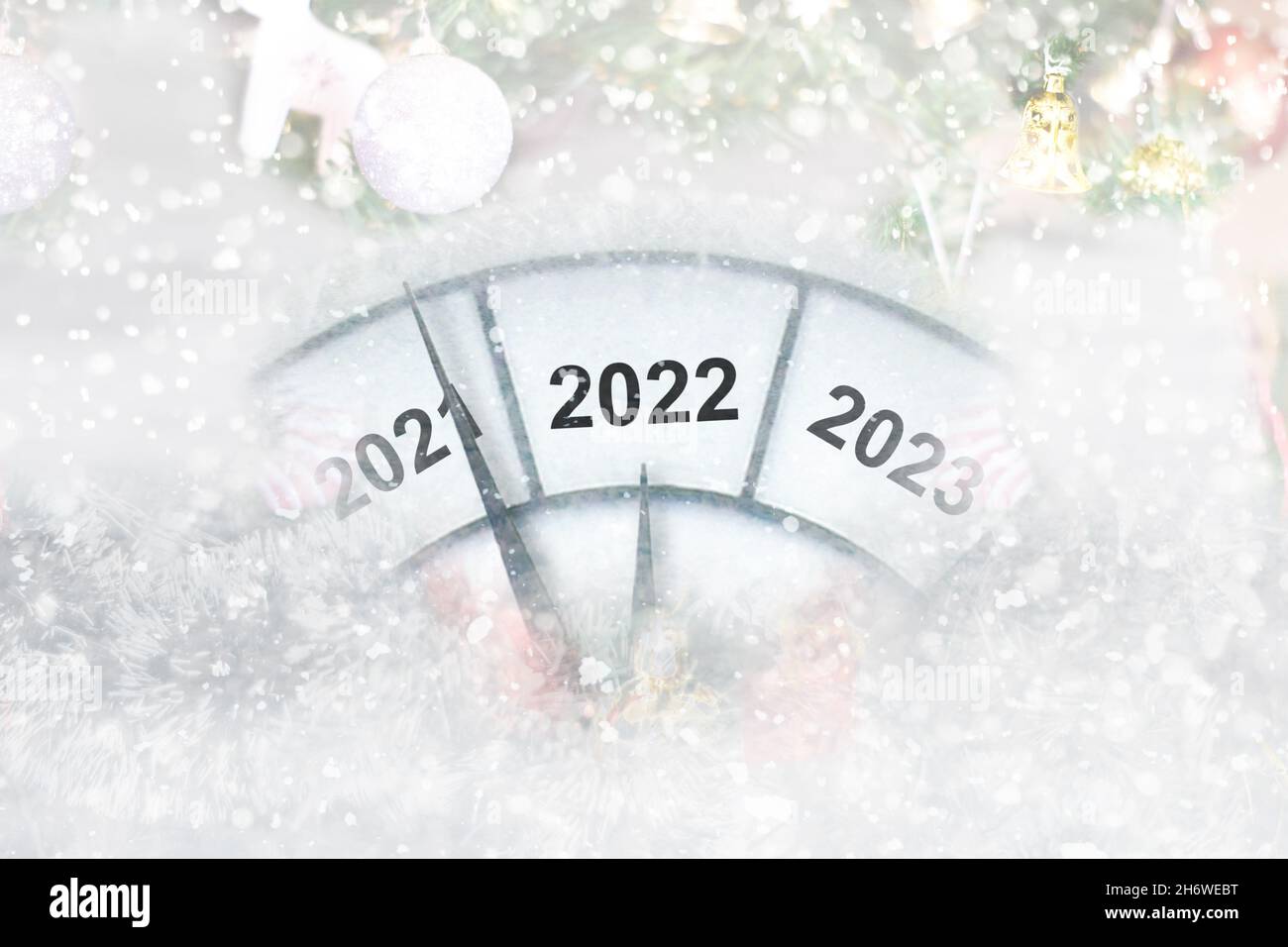 Countdown to midnight. Clock of holiday counting last moments before ...