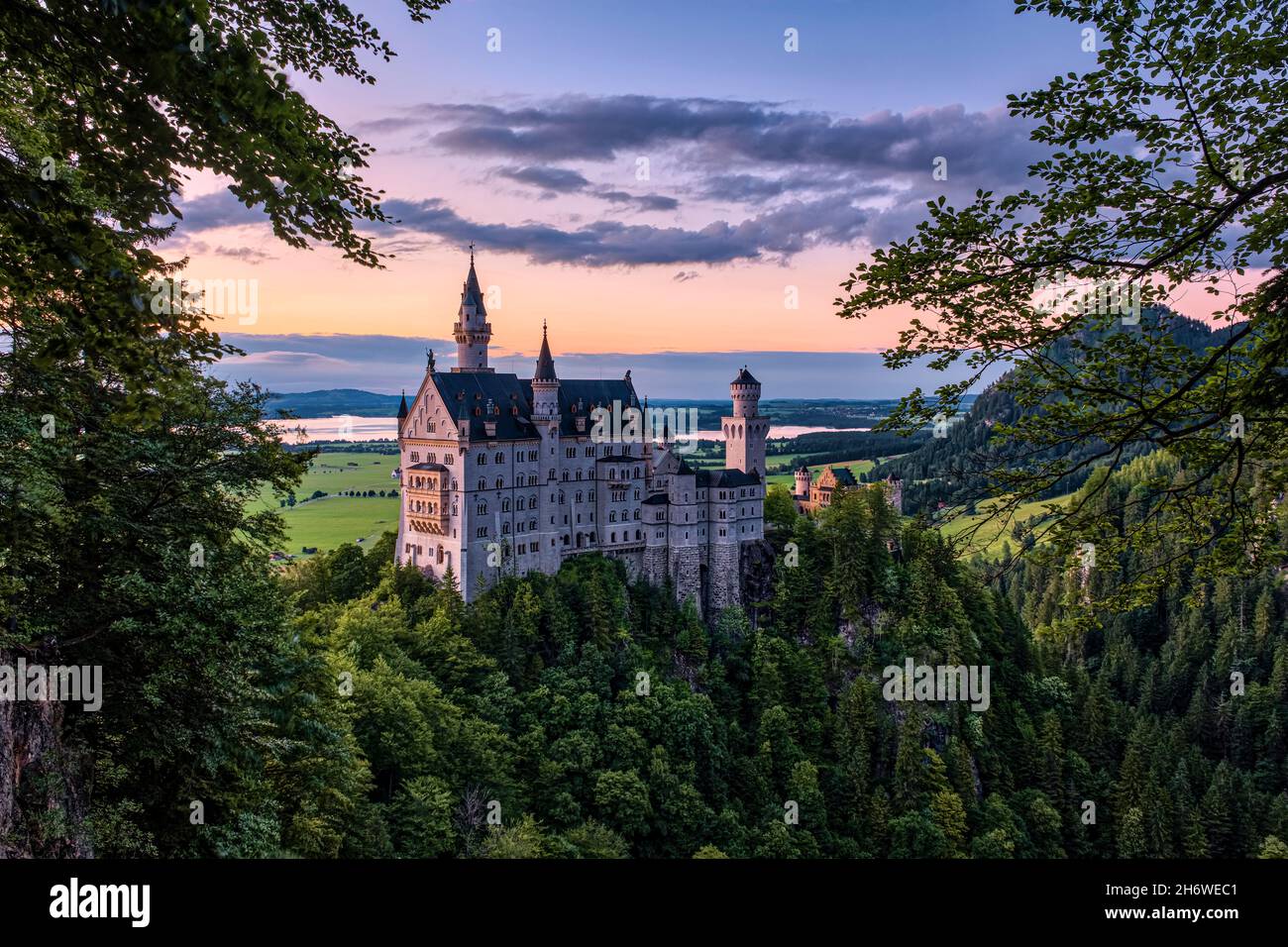 Neuschwanstein castle panoramic view hi-res stock photography and images - Alamy