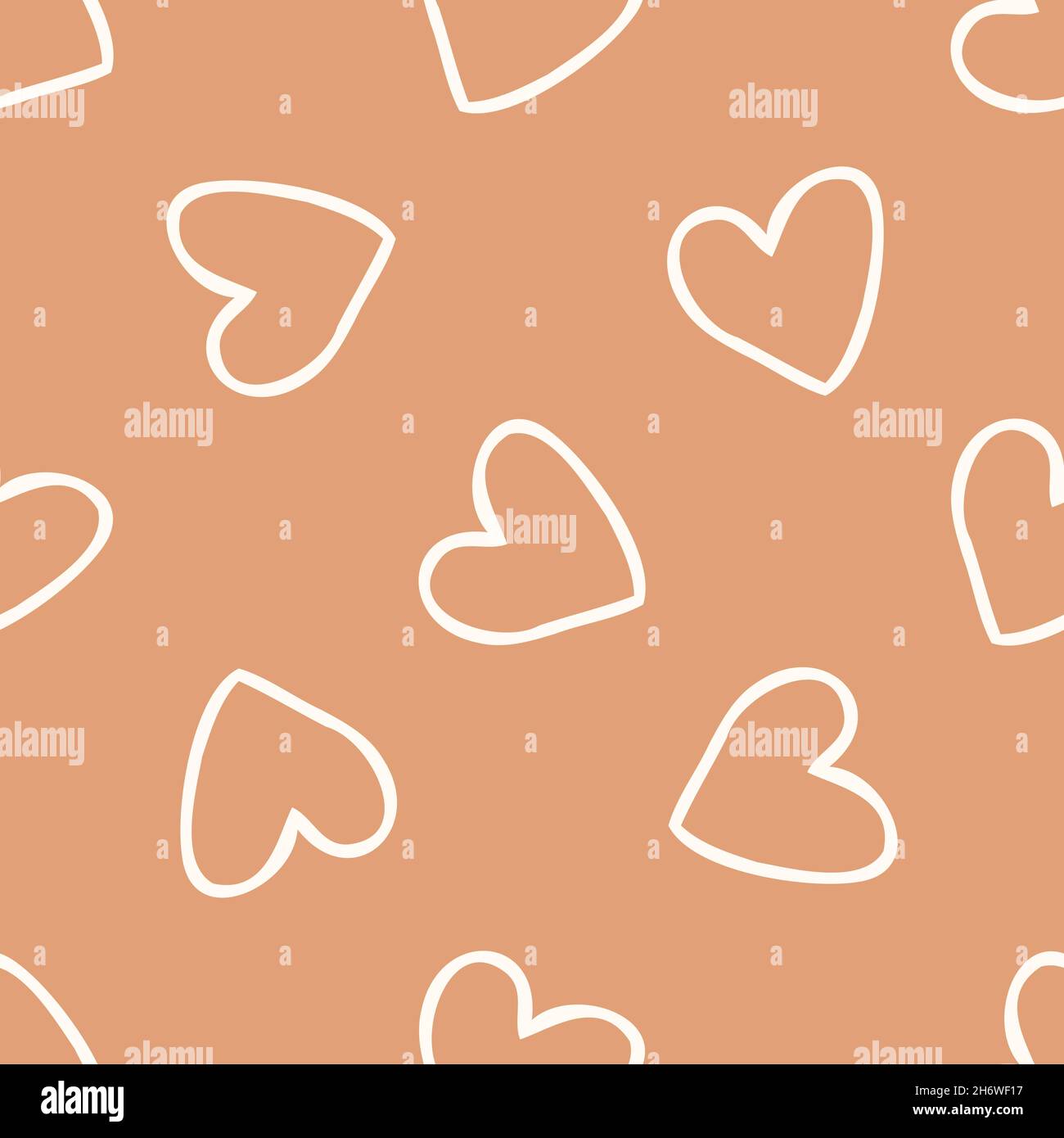 Gender neutral love heart seamless vector background. Simple whimsical ...