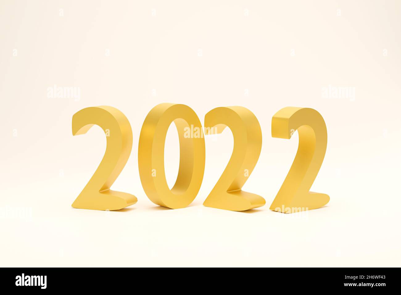 2022 Year golden letters, 3d rendering isolated on white Stock Photo ...