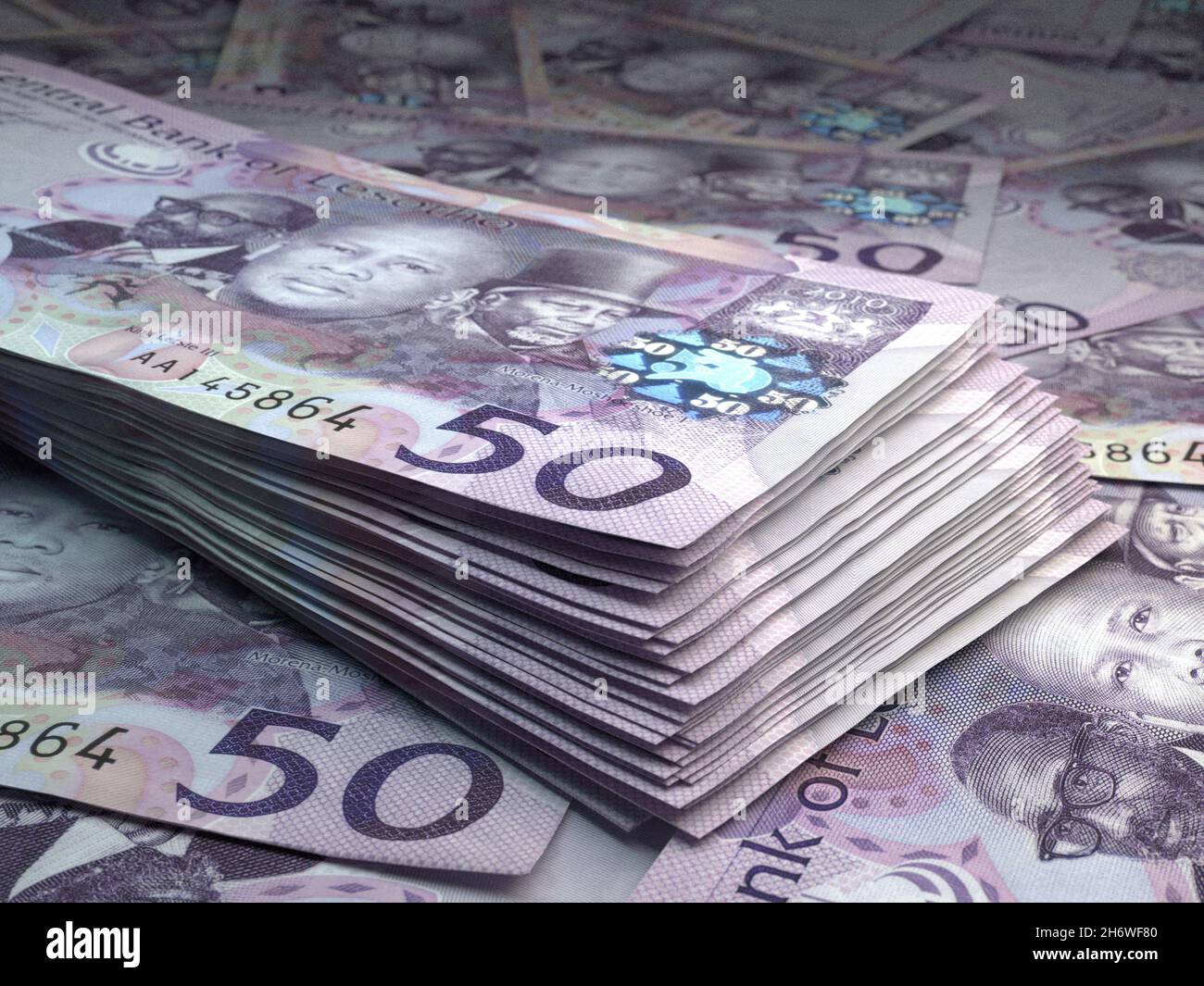 Money of Lesotho. Loti bills. LSL banknotes. 50 English. Business ...