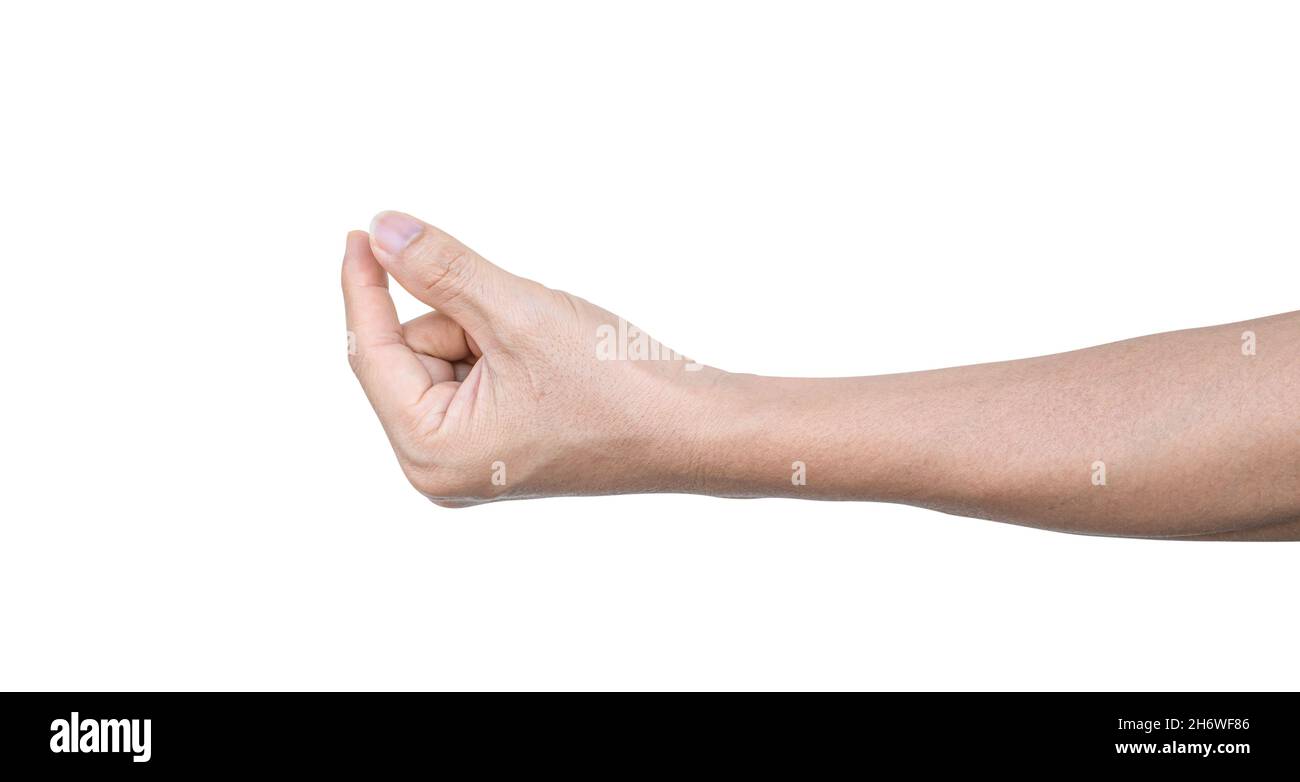 Man hand to hold something, Isolated on white background with clipping ...