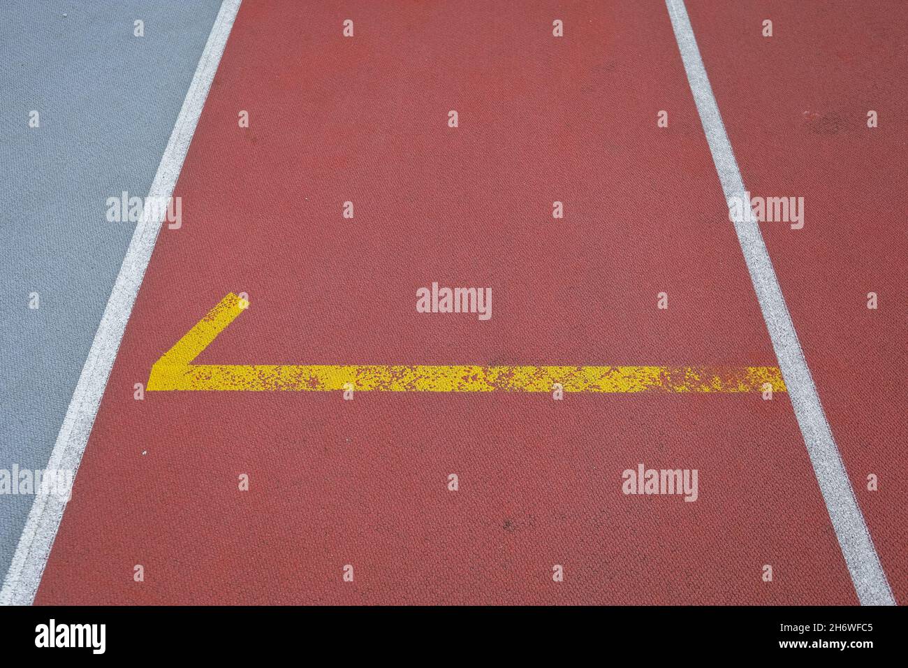 Blank running tracks white in stadium for competition or ordering ...