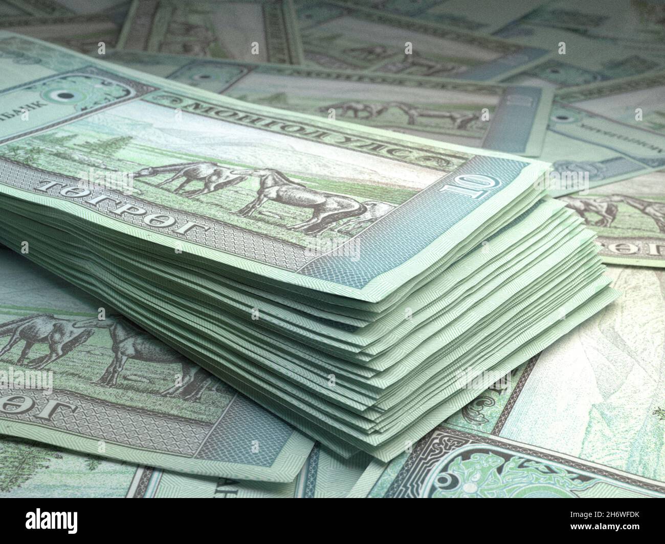 Money of Mongolia. Mongolian tugrik bills. MNT banknotes. 10 togrog ...