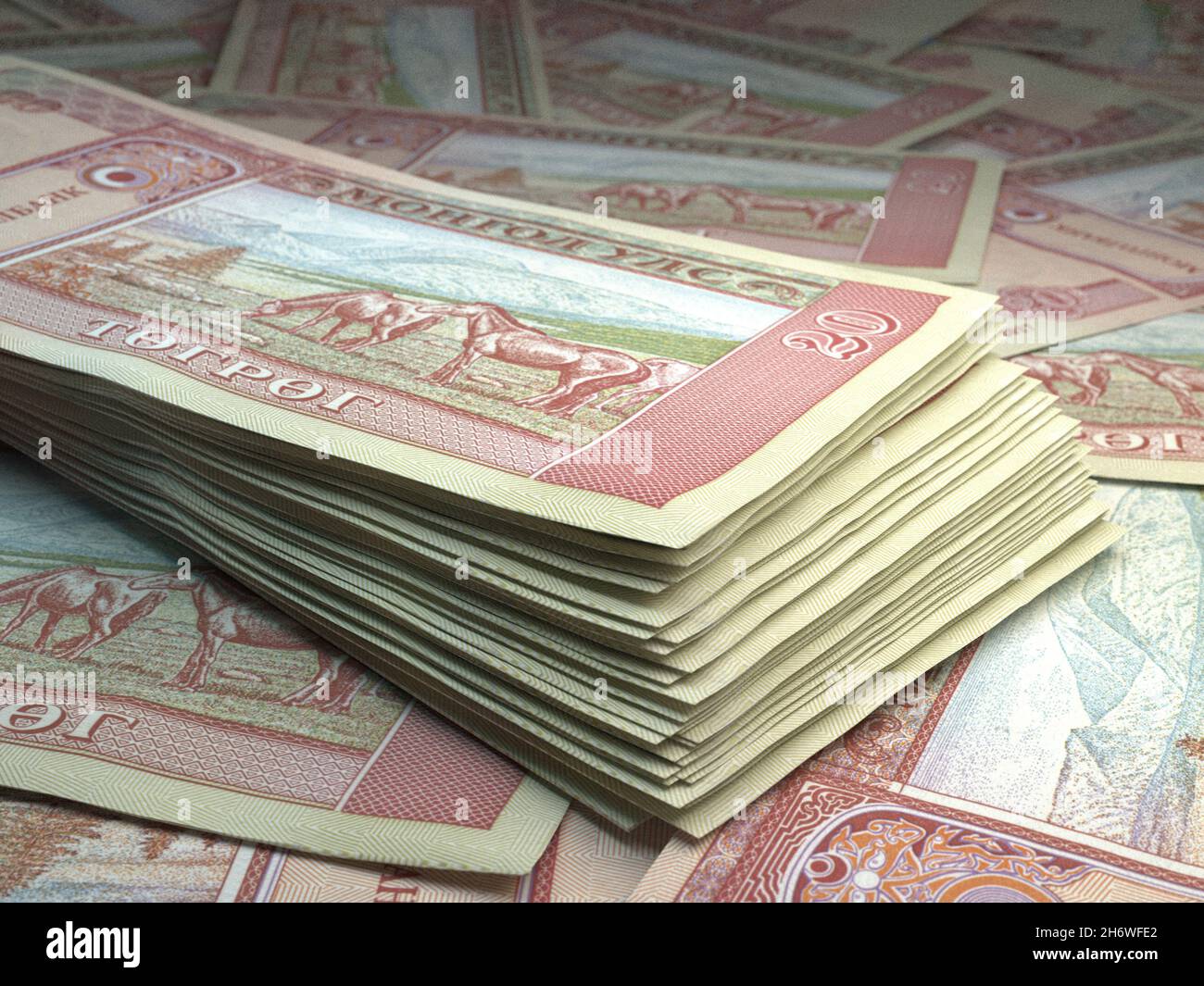 Money of Mongolia. Mongolian tugrik bills. MNT banknotes. 20 togrog ...
