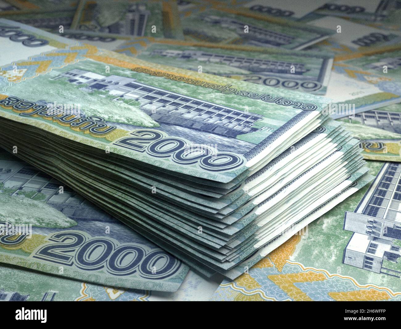 Money of Laos. Kik bills. LAK banknotes. 2000 Lao. Business, finance ...