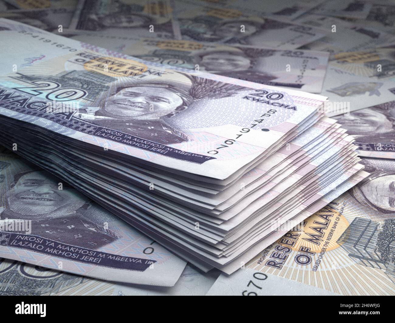 Money of Malawi. Kwacha bills. MWK banknotes. 20 Nyanja. Business ...