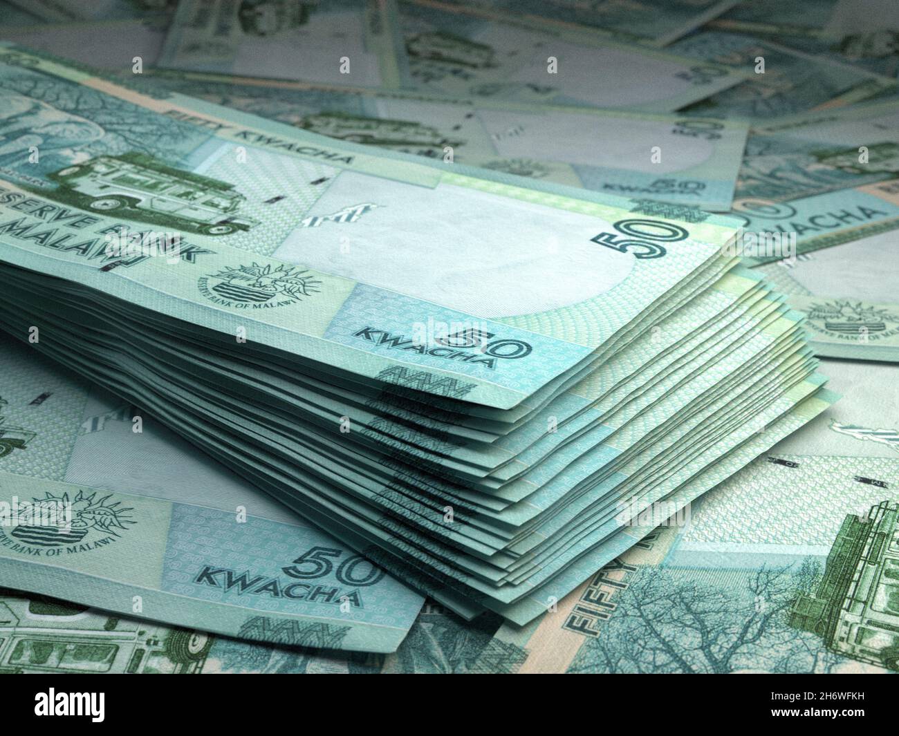 Money of Malawi. Kwacha bills. MWK banknotes. 50 Nyanja. Business ...