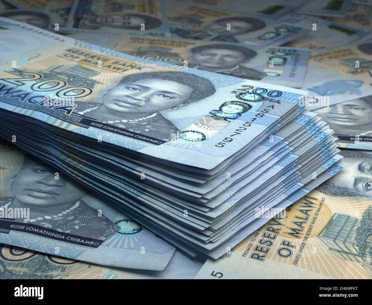 Money of Malawi. Kwacha bills. MWK banknotes. 200 Nyanja. Business ...