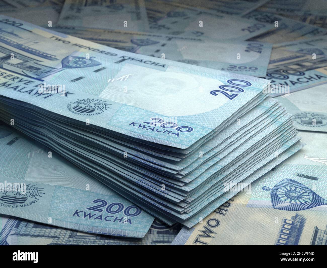 Money of Malawi. Kwacha bills. MWK banknotes. 200 Nyanja. Business ...