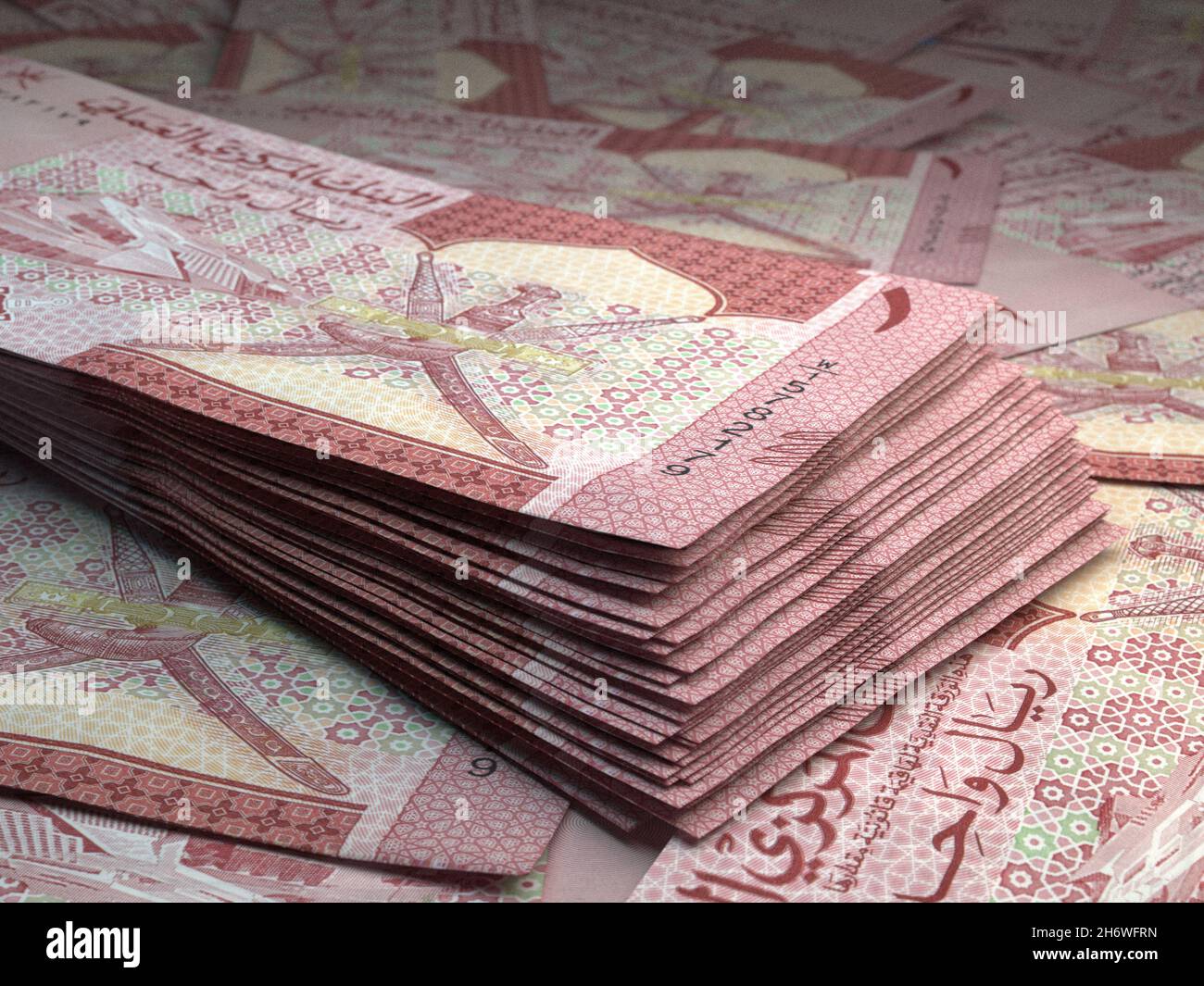 Money of Oman. Rial bills. OMR banknotes. 1 Arabic. Business, finance ...