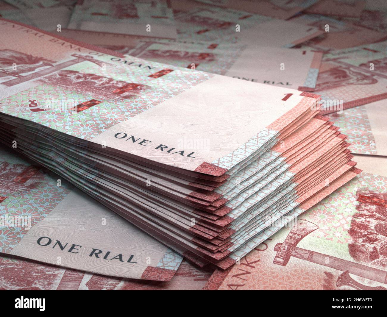 Money of Oman. Rial bills. OMR banknotes. 1 Arabic. Business, finance ...