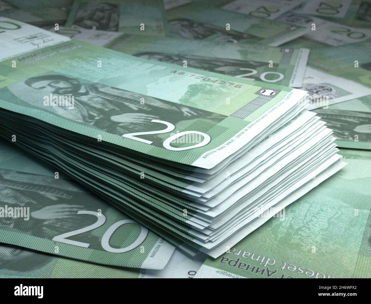 Money of Serbia. Serbian dinar bills. RSD banknotes. 20 dinari ...