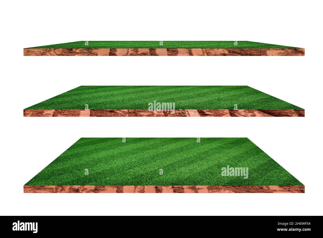 Set of soccer or football field isolated on white background. Objects ...
