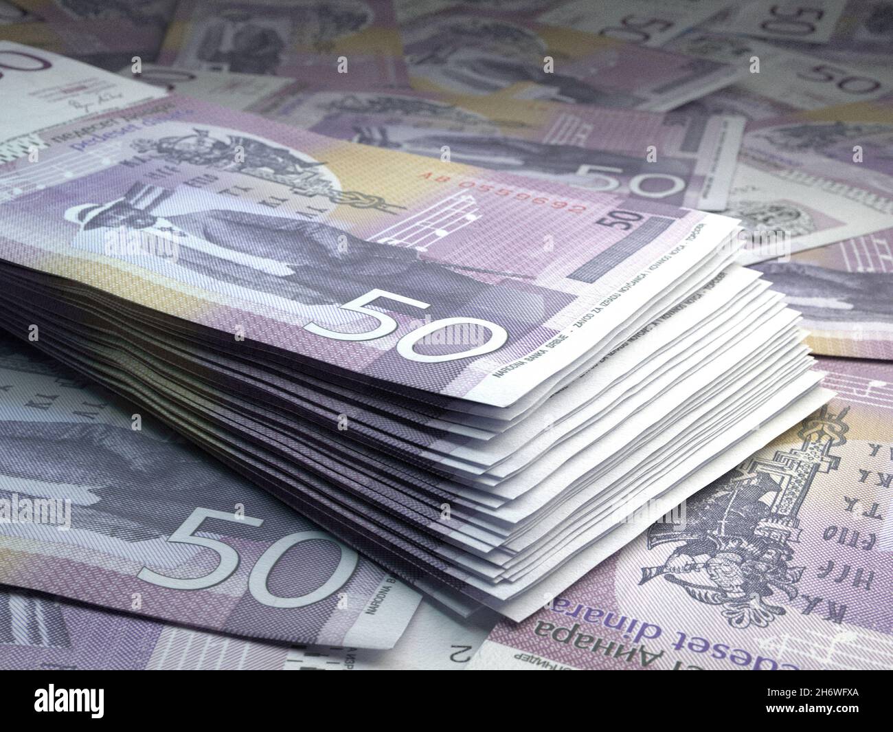 Money of Serbia. Serbian dinar bills. RSD banknotes. 50 dinari ...