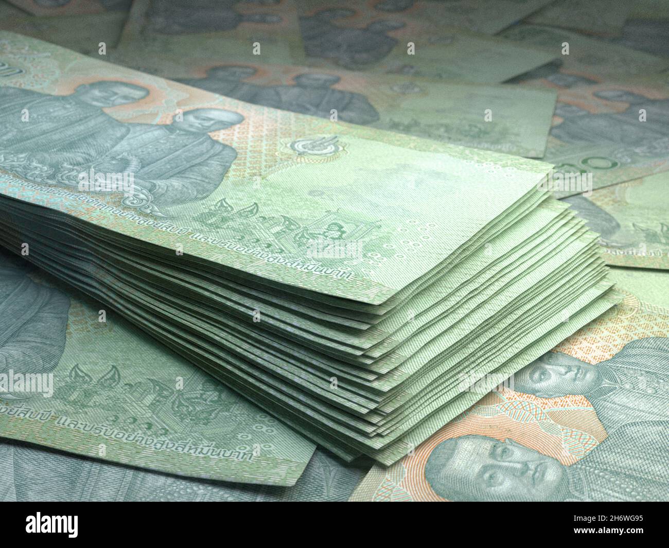 Money of Thailand. Thai baht bills. THB banknotes. 20 bahts. Business ...