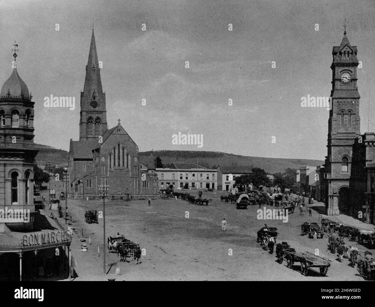 Church Square, Grahamstown, showing the Cathedral of St Michael and St ...