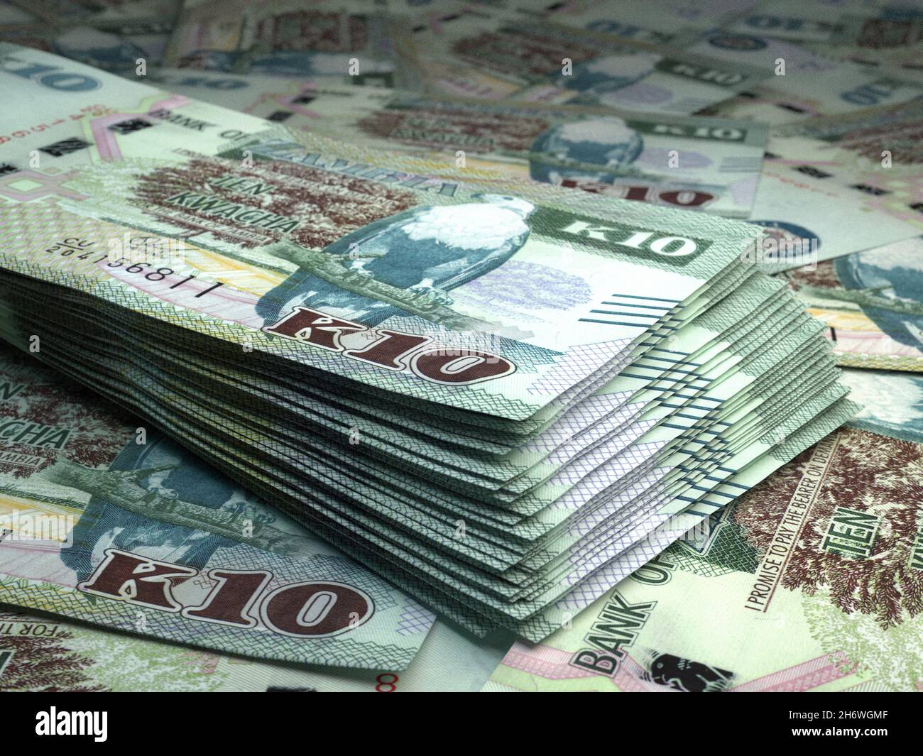 Money of Zambia. Kwacha bills. ZMW banknotes. 10 Bemba. Business ...