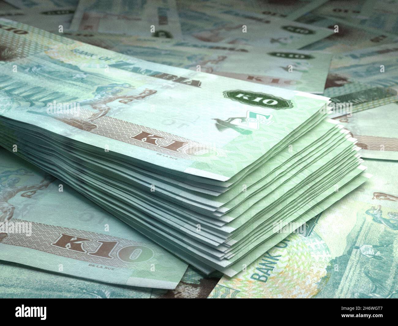 Money of Zambia. Kwacha bills. ZMW banknotes. 10 Bemba. Business ...