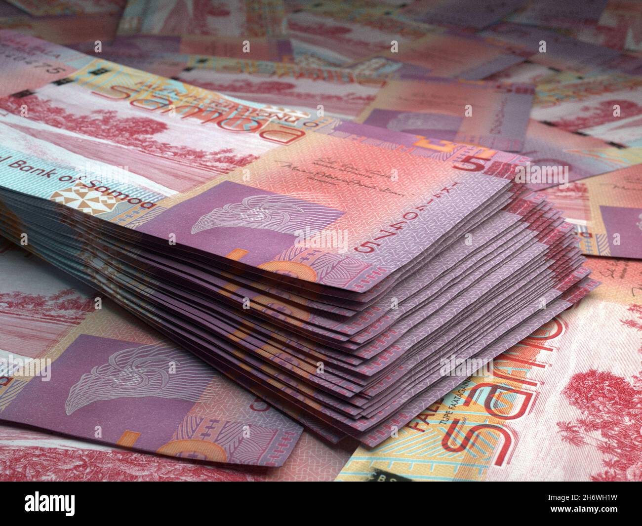 Money of Samoa. Tala bills. WST banknotes. 5 Samoan. Business, finance ...