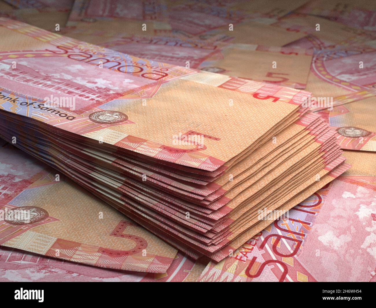 Money of Samoa. Tala bills. WST banknotes. 5 Samoan. Business, finance ...